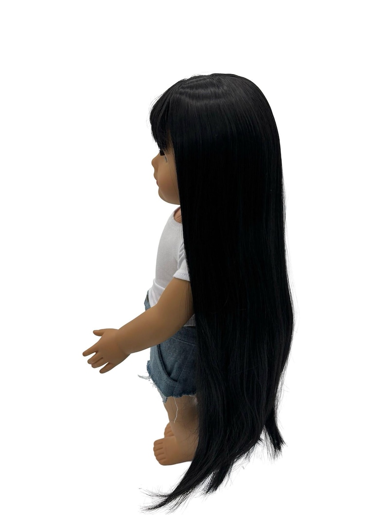 Long, Straight Black Replacement Wig With Bangs Made for Popular 18 ...