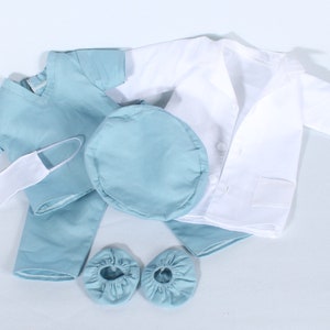 Six Piece Doctor Surgeon Set With Mask, Lab Coat, Scrubs, Booties and ...