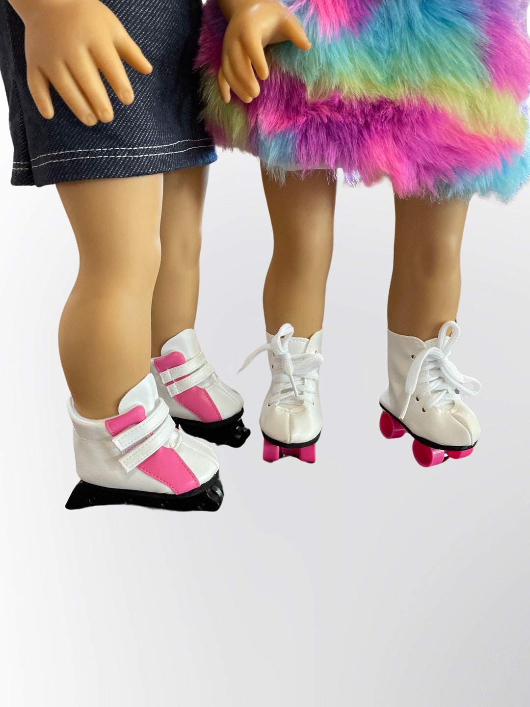 Pink and White Rollerblades or Roller Skates Made to Fit - Etsy