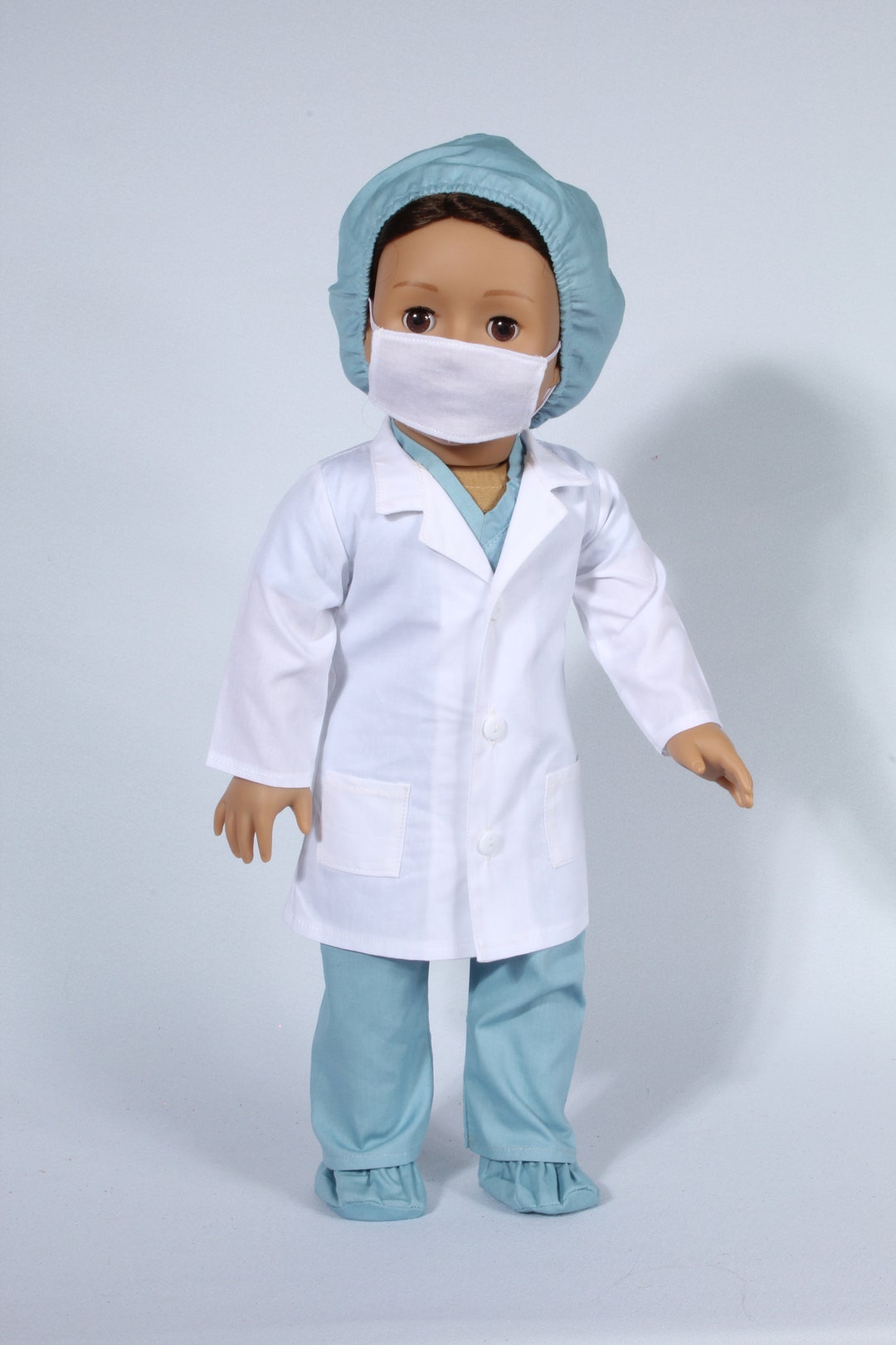 Six Piece Doctor Surgeon Set With Mask, Lab Coat, Scrubs, Booties and ...