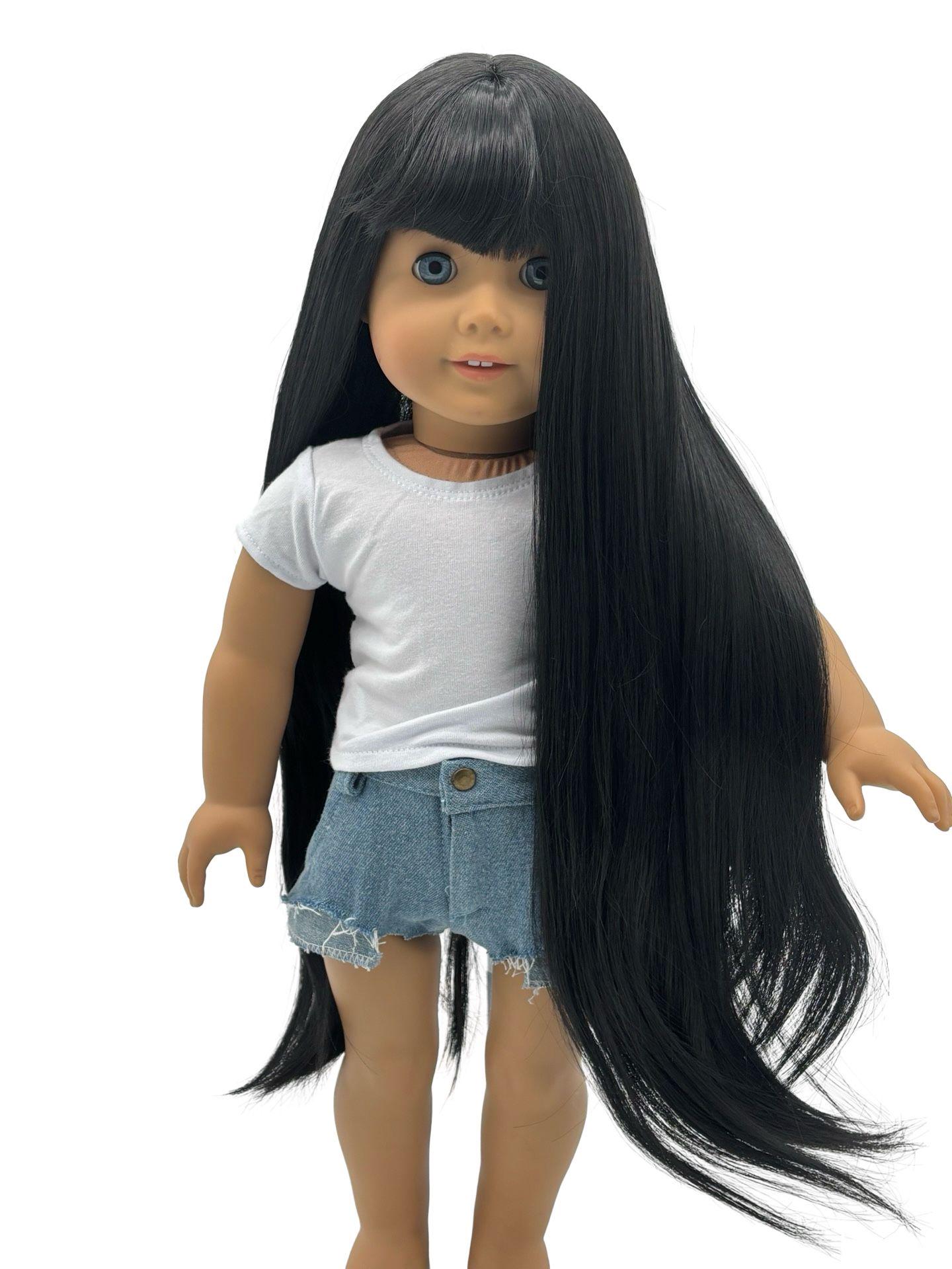 Long, Straight Black Replacement Wig With Bangs Made for Popular 18 ...
