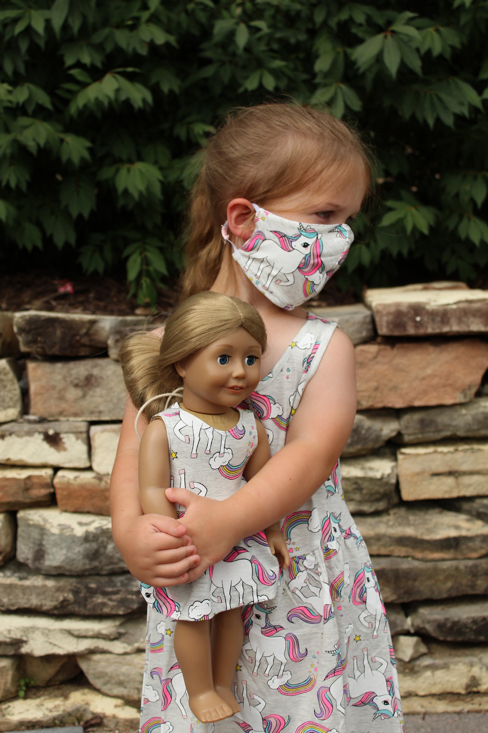 Matching Girl and Doll 3 Piece Set Mask Girl and Doll - Etsy