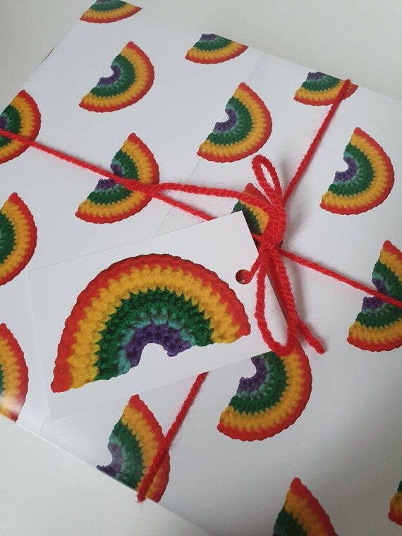 Wrapping Paper & Furoshiki Crochet Rainbow Gift Wrap and Tags// Gift ...
