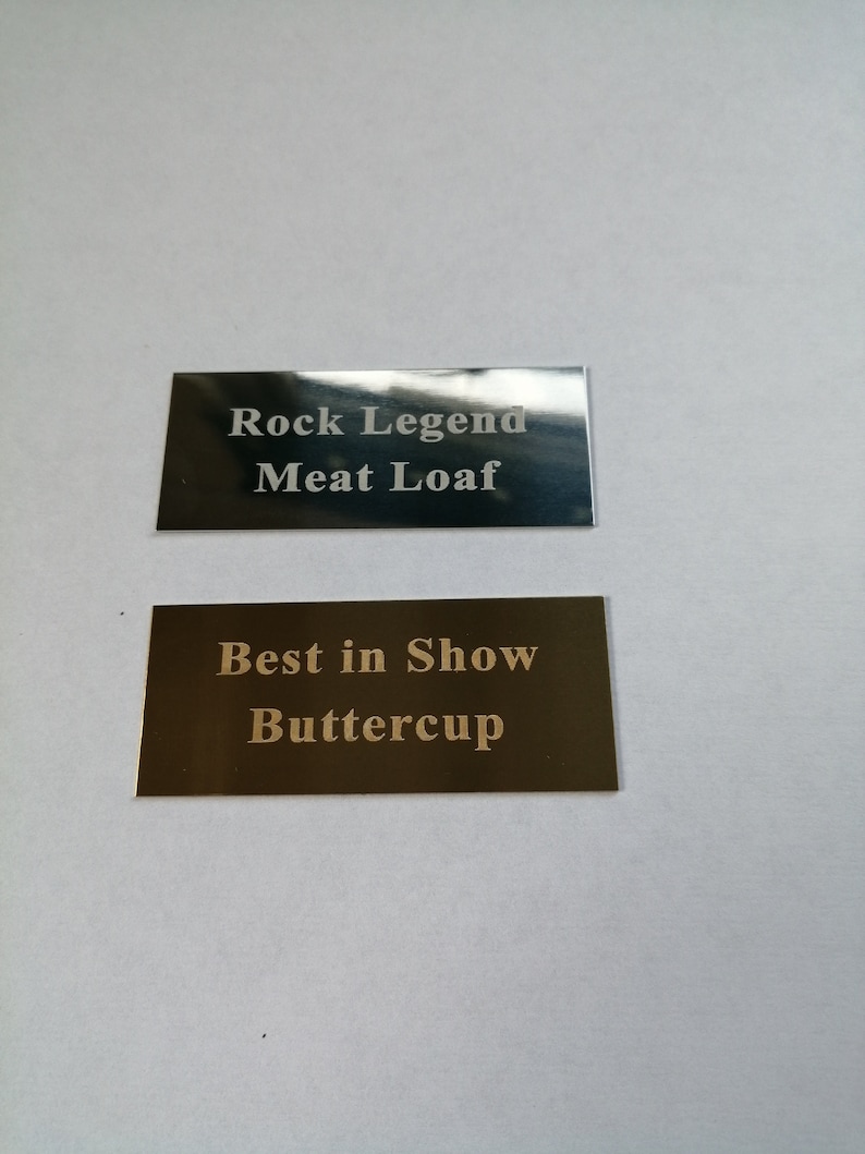 60x25mm Engraved Trophy Plaque, Self Adhesive Name Plate, Gold or ...