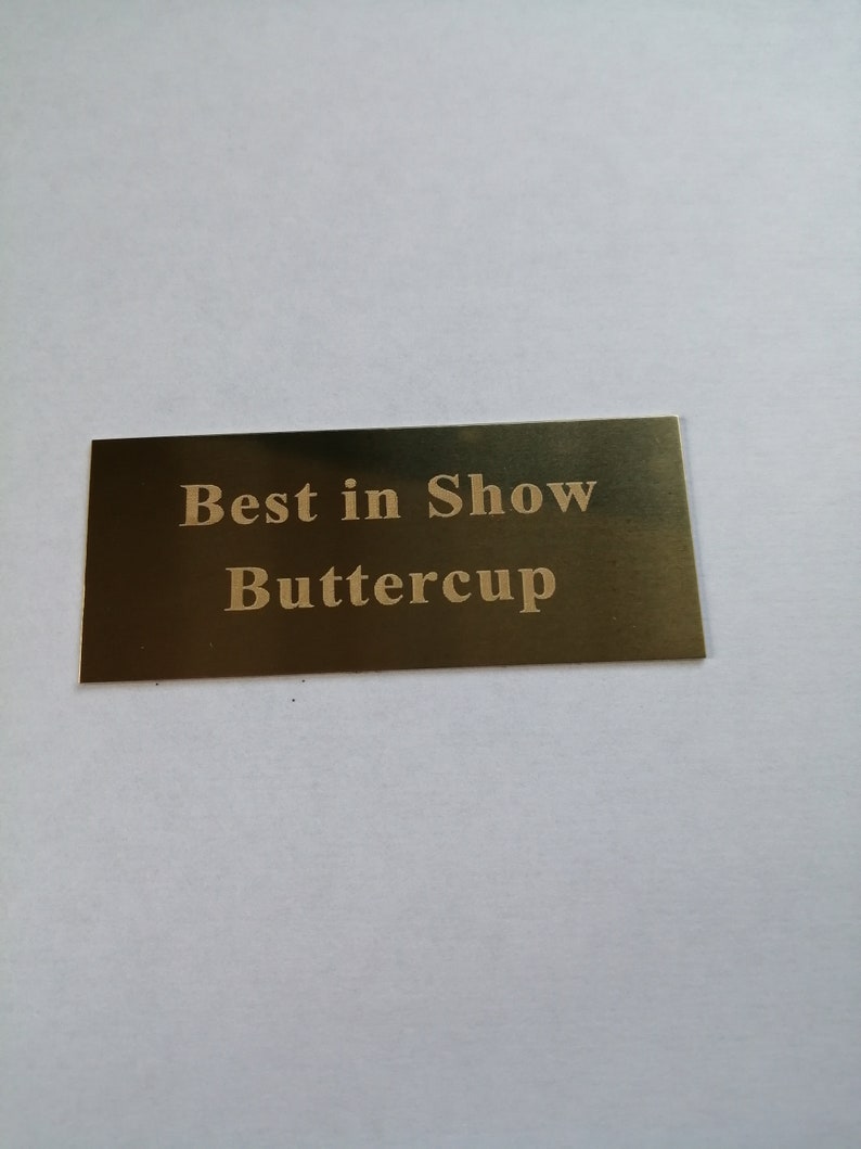 60x25mm Engraved Trophy Plaque, Self Adhesive Name Plate, Gold or ...