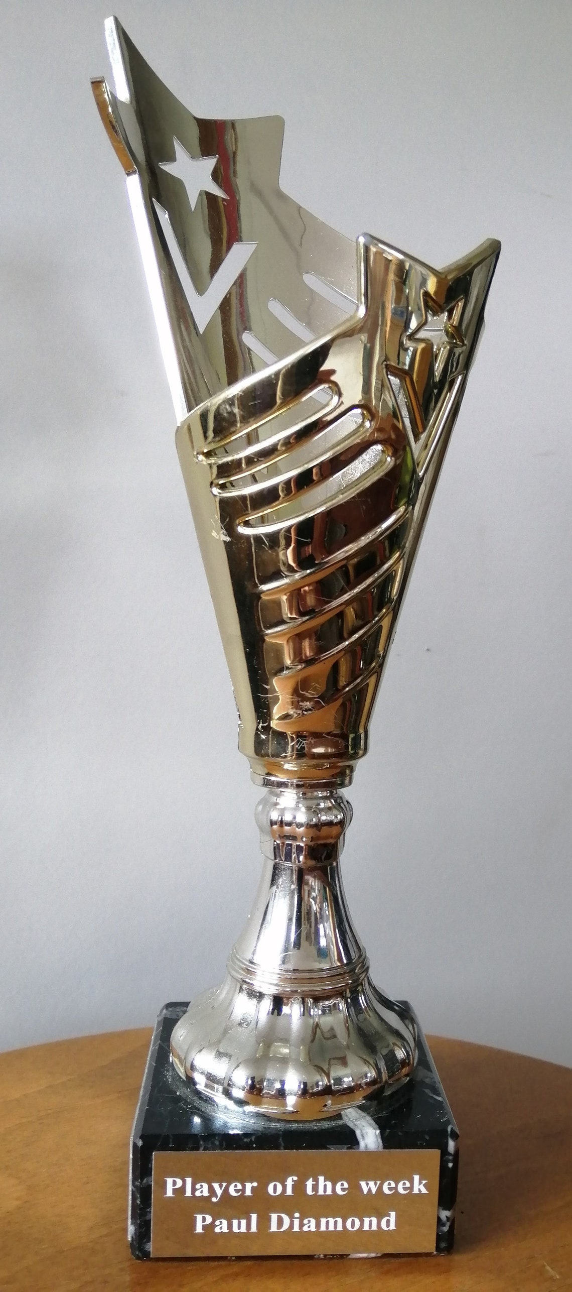 60x25mm Engraved Trophy Plaque, Self Adhesive Name Plate, Gold or ...