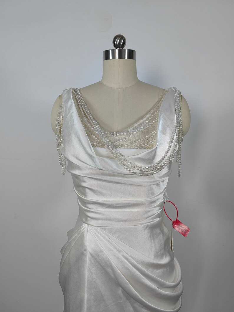 Open Back Mermaid Wedding Ball Gown Split Long Evening Prom Dress Top ...