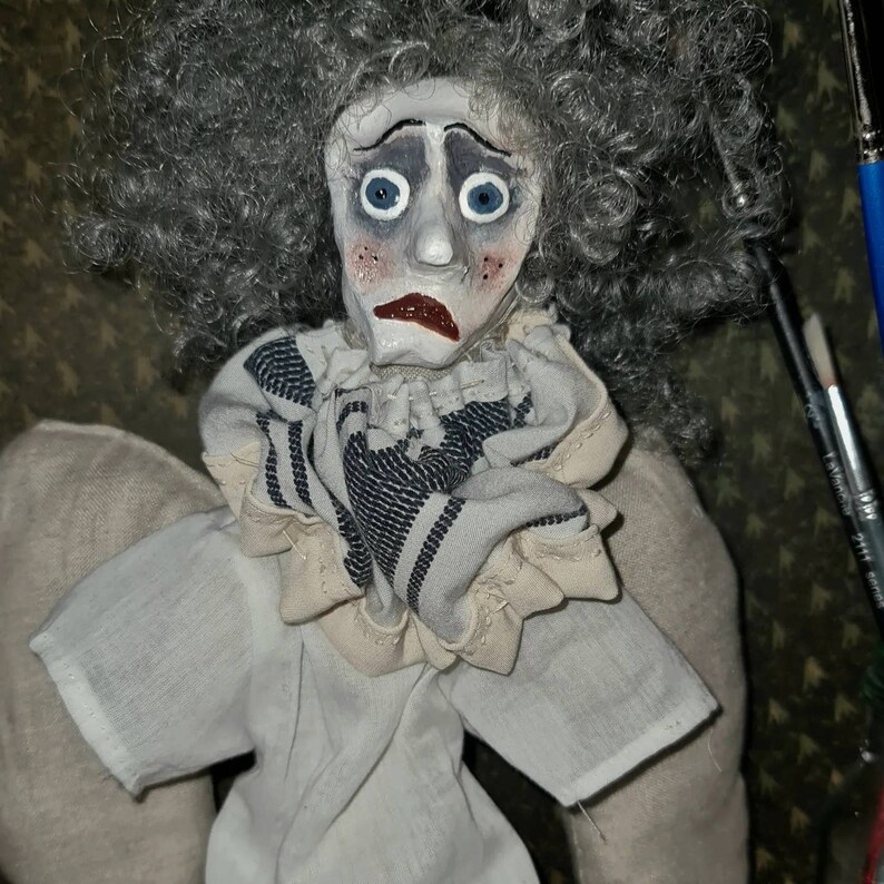 Sad Angel Handmade Goth Puppet Sad Doll Sad Puppet Grieving Doll Grief ...
