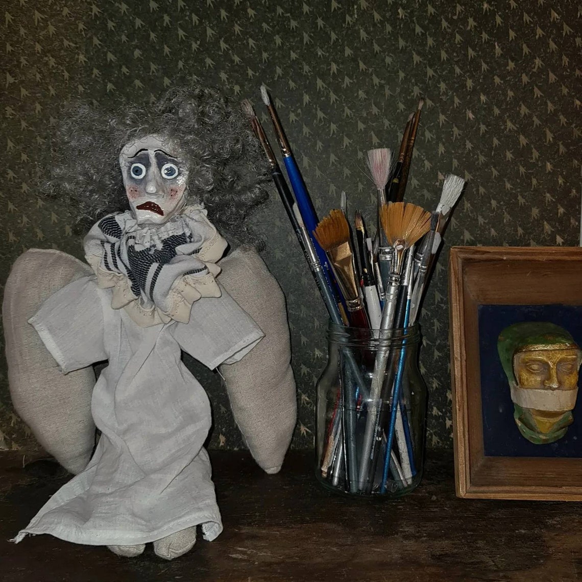 Sad Angel Handmade Goth Puppet Sad Doll Sad Puppet Grieving Doll Grief ...