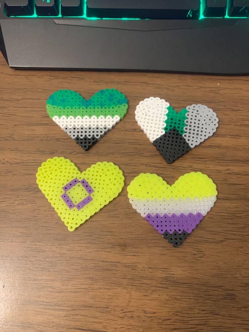Perler Bead Pride Hearts Etsy