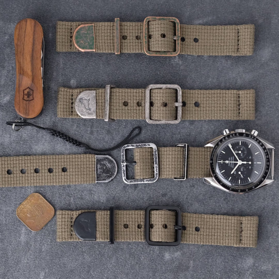 Vintage Military Green 2 Piece Strap - Etsy