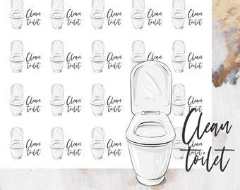 Clean Toilet Stickers - Etsy