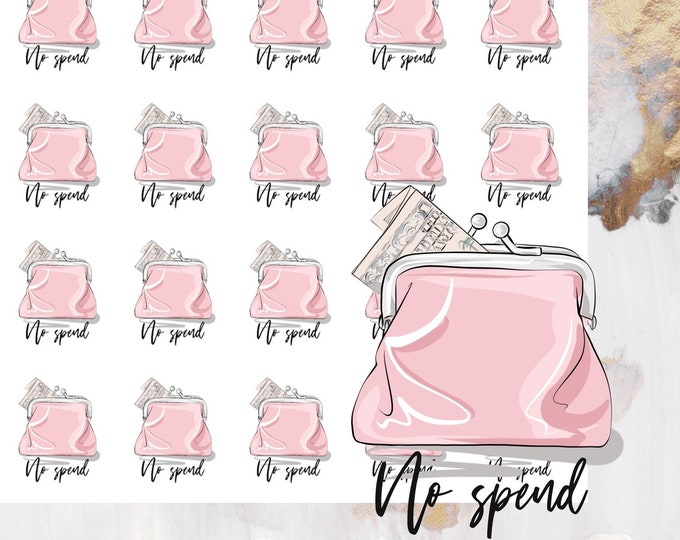 No Spend Functional/icon Stickers, Planner Stickers, Erin Condren - Etsy