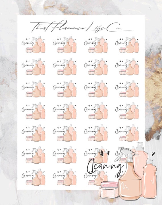 Cleaning Functional/icon Stickers Planner Stickers Erin - Etsy