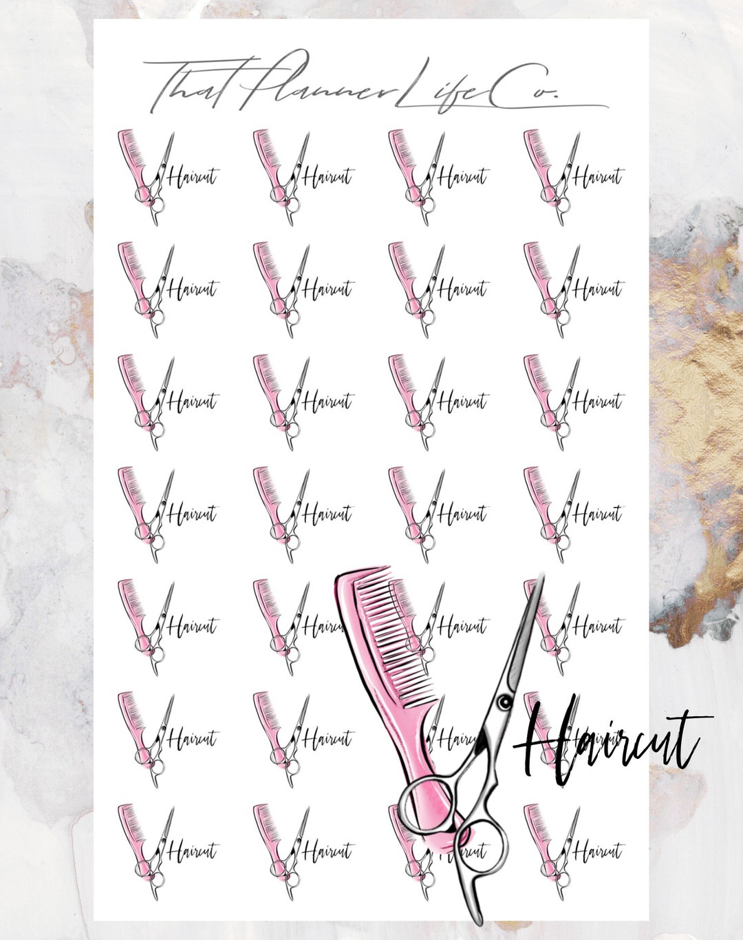 Haircut Functional/icon Stickers, Planner Stickers, Erin Condren - Etsy
