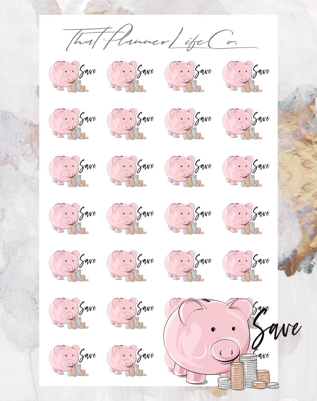 Save Functional/icon Stickers, Planner Stickers, Erin Condren - Etsy