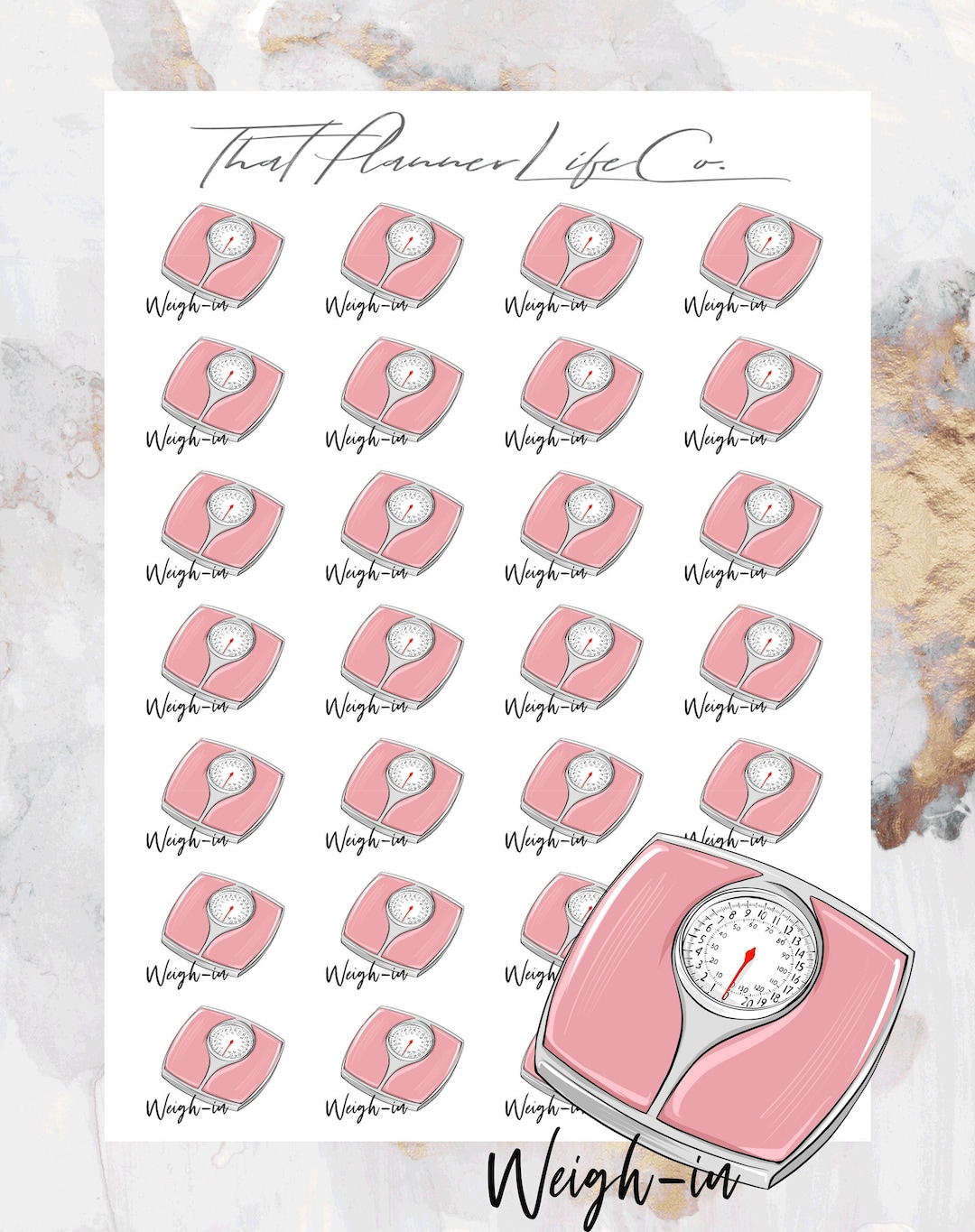Weigh-in Functional/icon Stickers, Planner Stickers, Erin Condren - Etsy