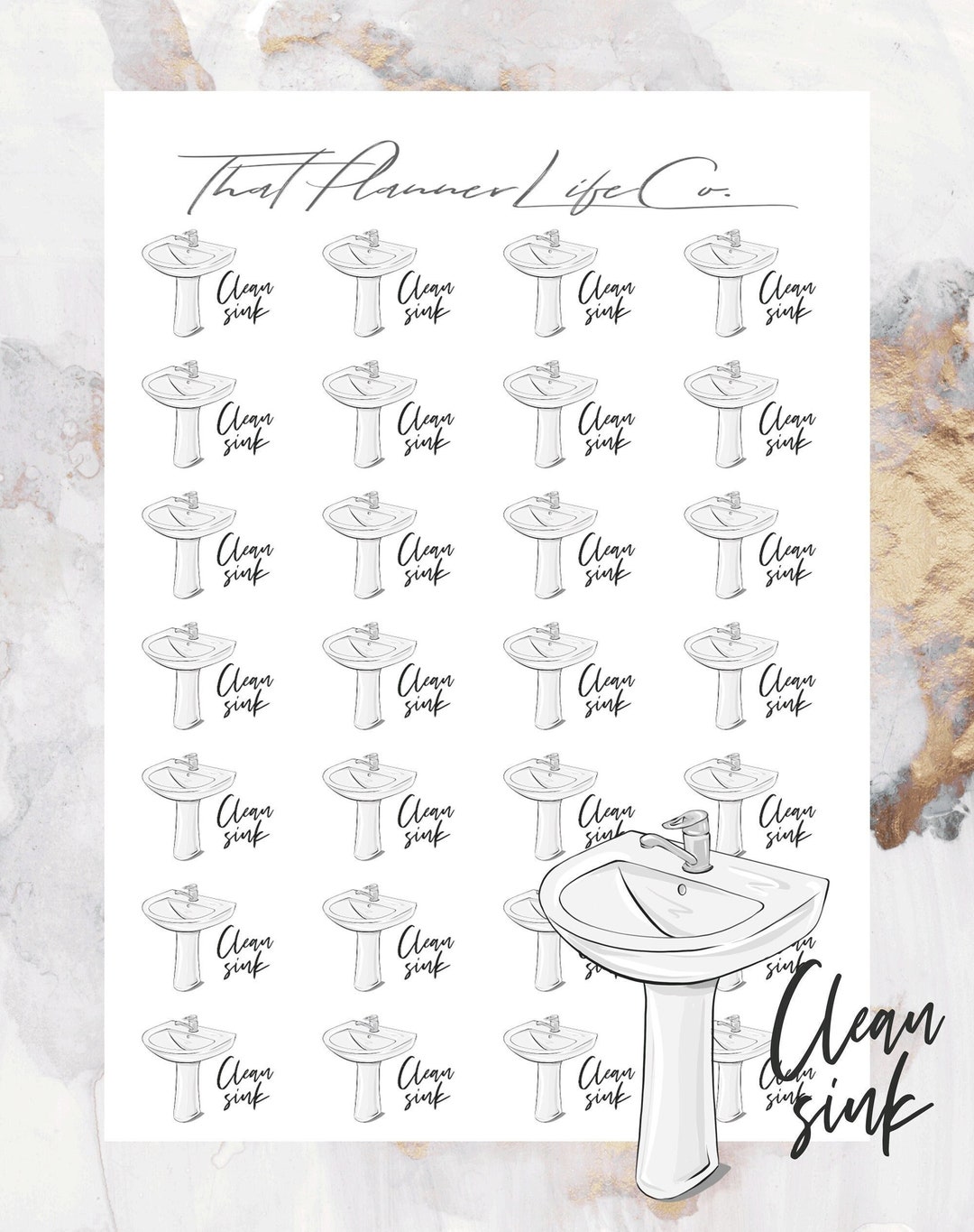 Clean Sink Functional/icon Stickers, Planner Stickers, Erin Condren - Etsy