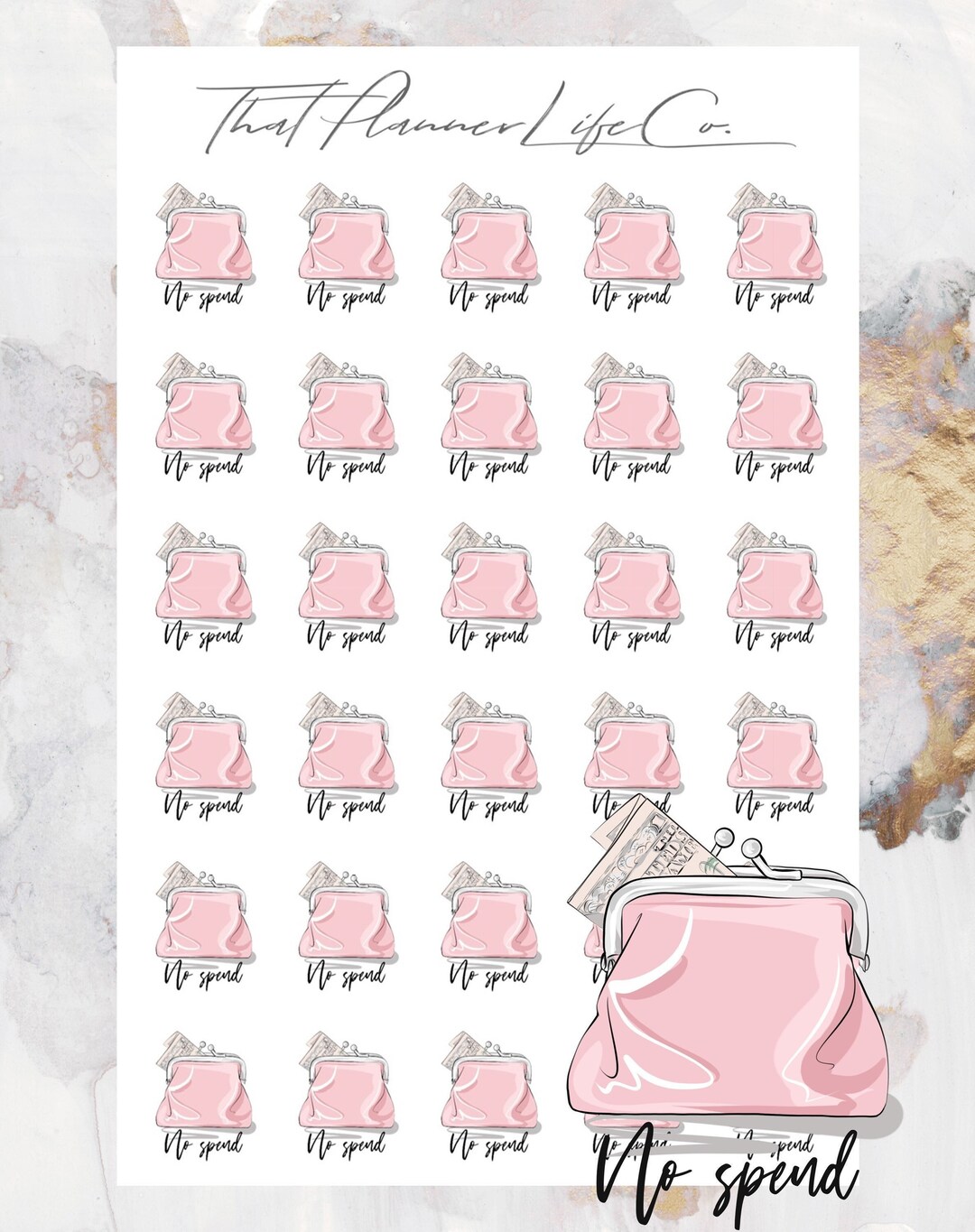 No Spend Functional/icon Stickers, Planner Stickers, Erin Condren - Etsy