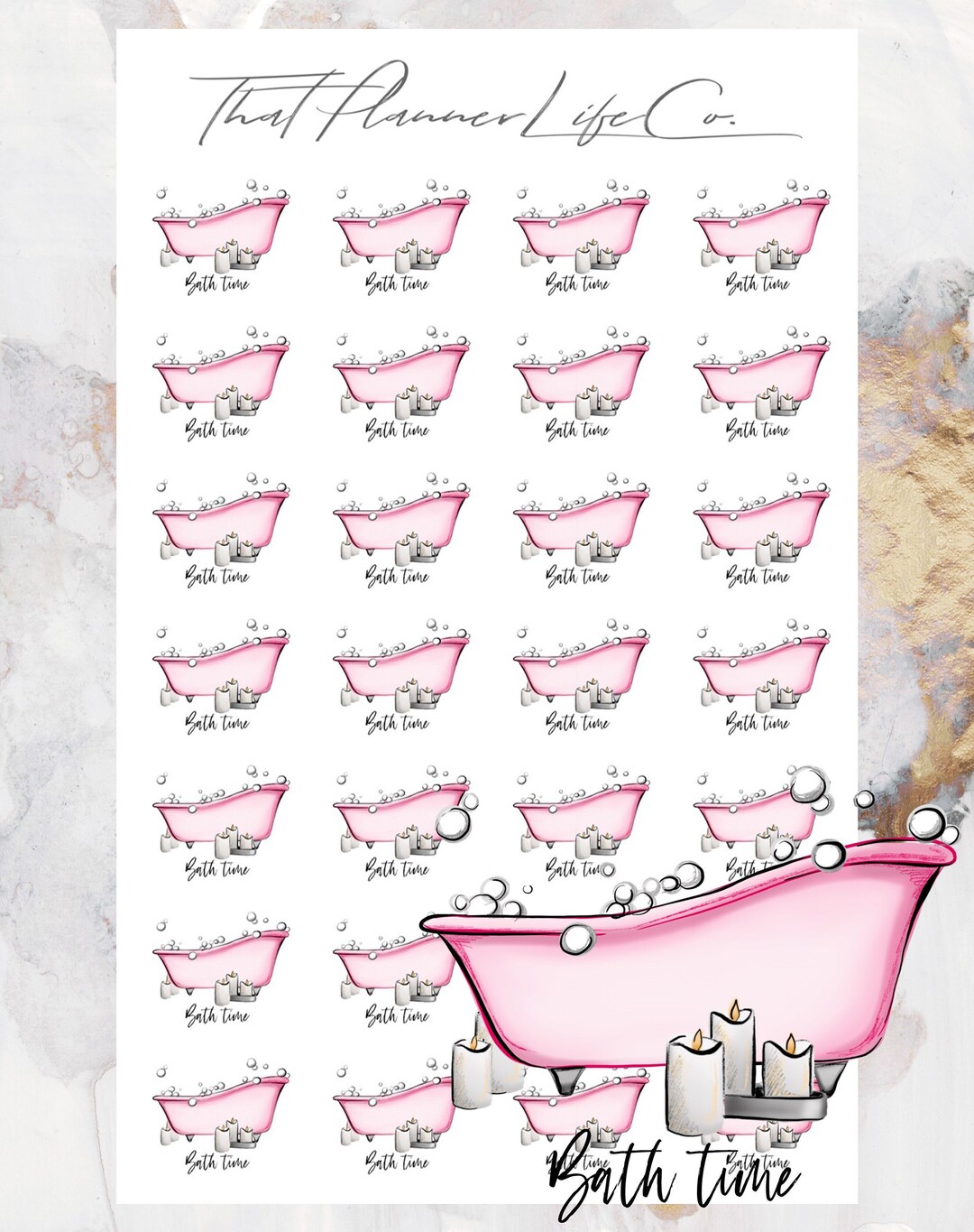 Bath Time Functional/icon Stickers, Planner Stickers, Erin Condren - Etsy