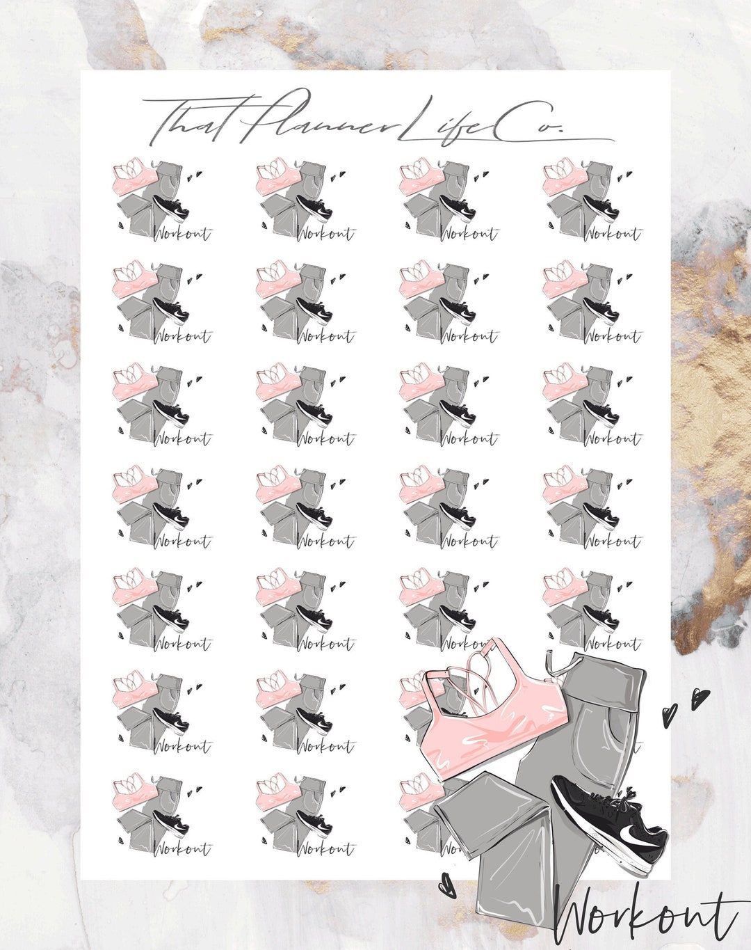 Workout Functional/icon Stickers, Planner Stickers, Erin Condren - Etsy