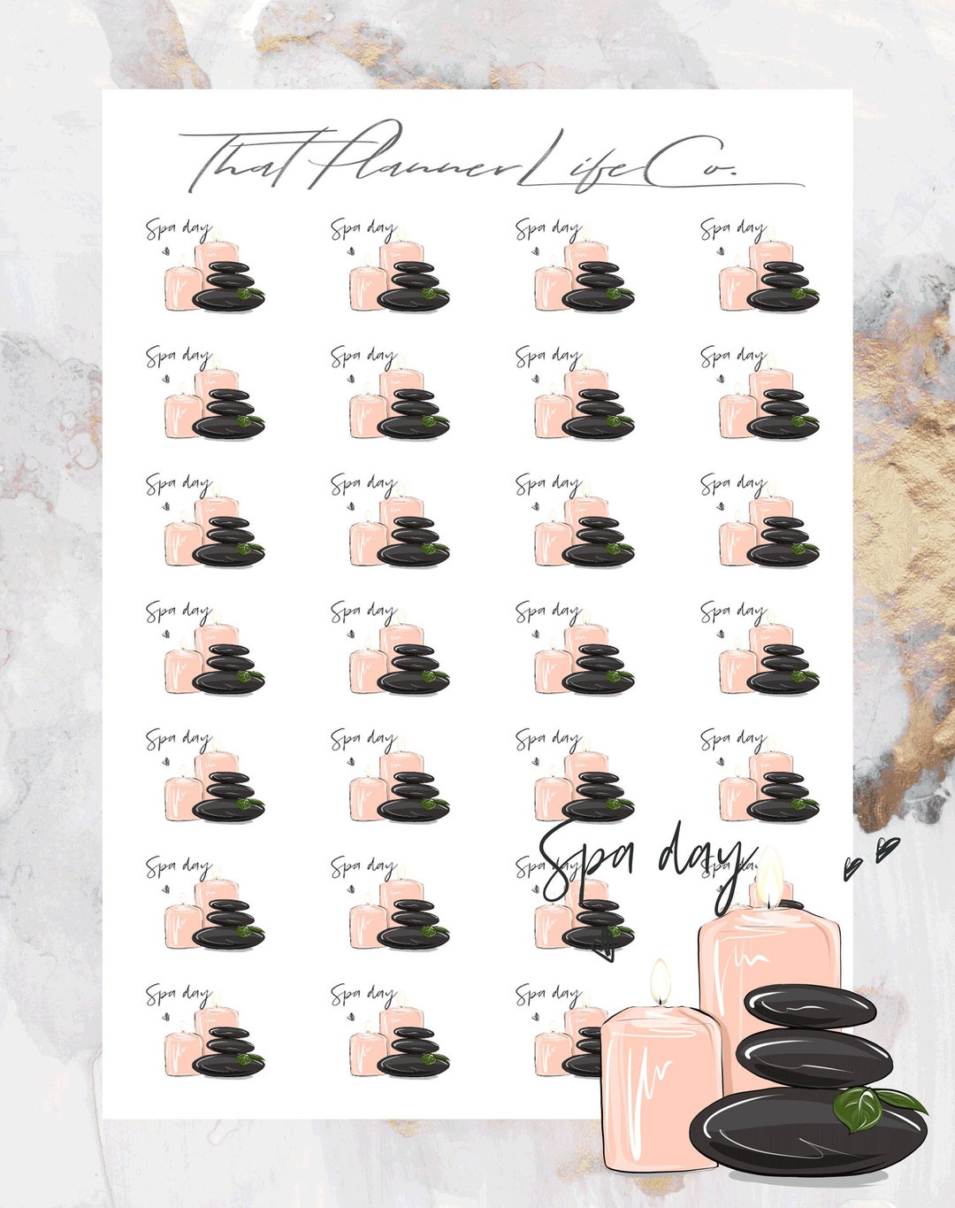 Spa Day Functional/icon Stickers, Planner Stickers, Erin Condren - Etsy
