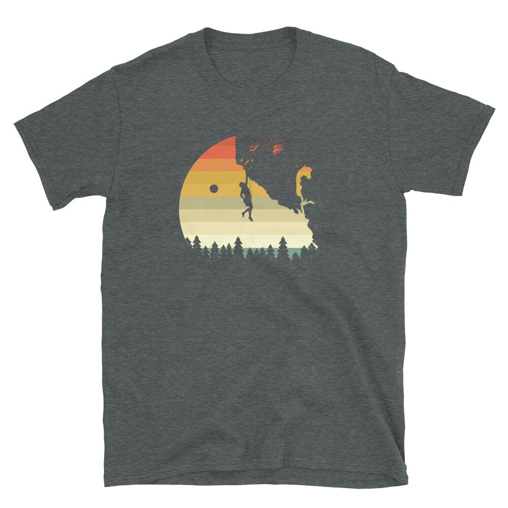 Retro Rock Climbing T-shirt, Mountain Climber Shirt, Bouldering Shirt ...