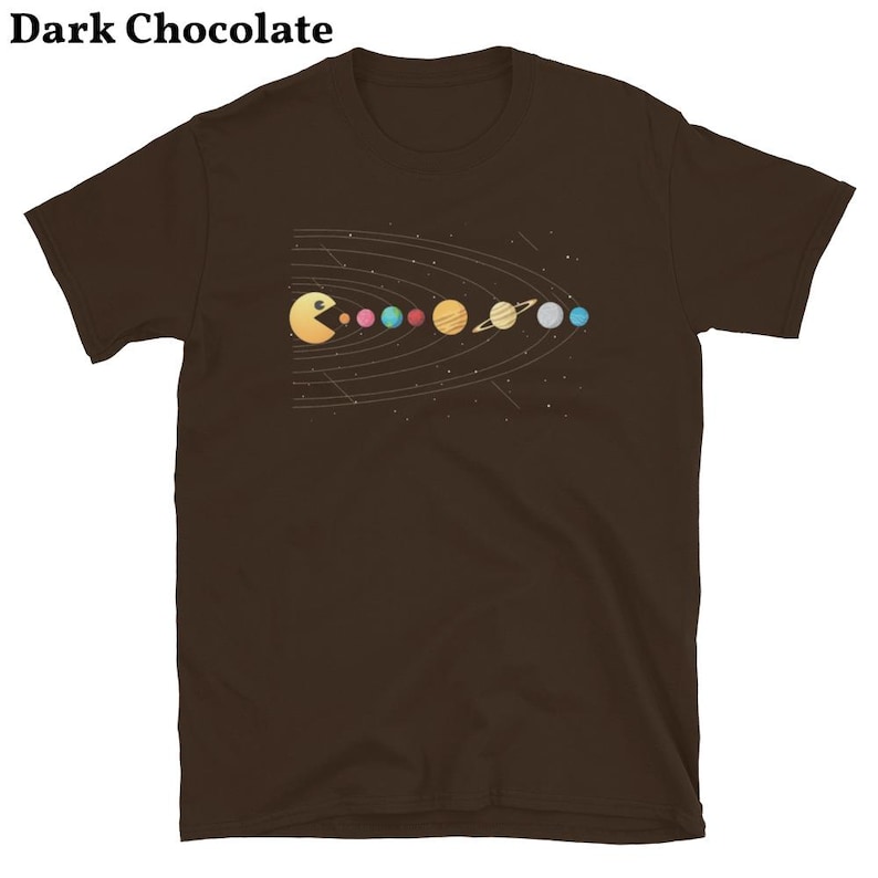 Pac Man Sun Solar System Planets Retro Space Gamer T-shirt - Etsy