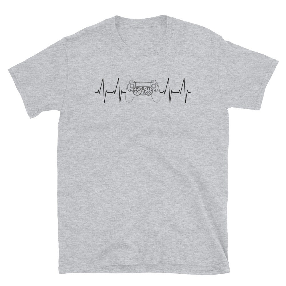 Gaming Controller T-shirt, Gamer Heartbeat T Shirt, Gaming Controller ...