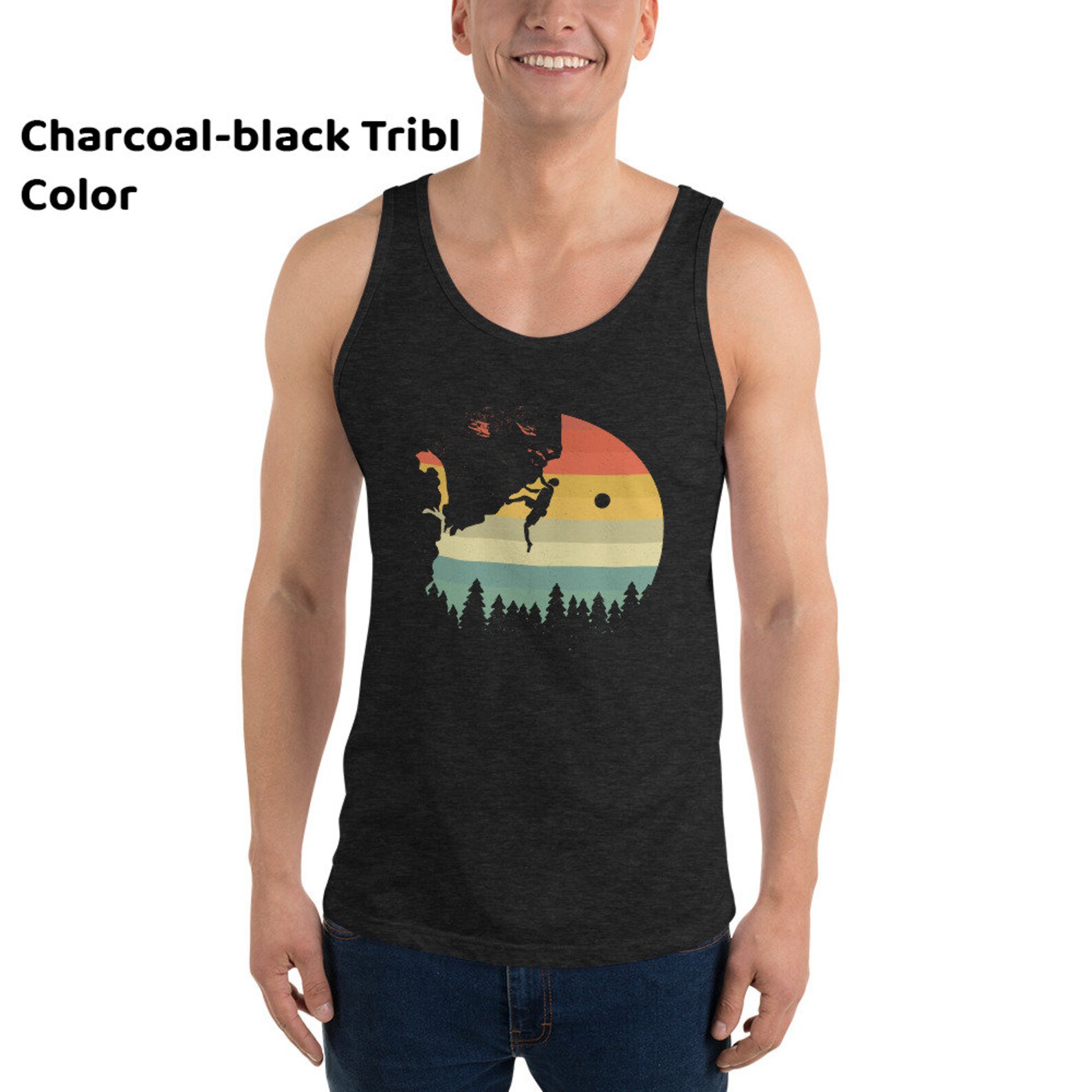 Vintage Climbing Tank, Mountain Climbing Tank, Gift for Climber, Funny ...
