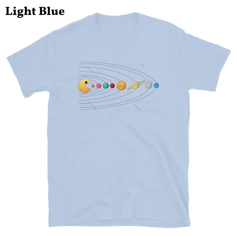 Pac Man Sun Solar System Planets Retro Space Gamer T-shirt - Etsy