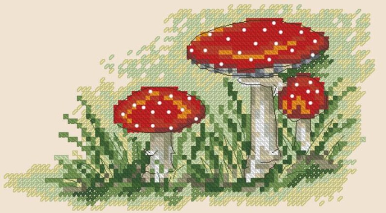 Fly Agaric, Cozy Embroidery PDF - Cross Stitch – Floral DIY (PDF ...