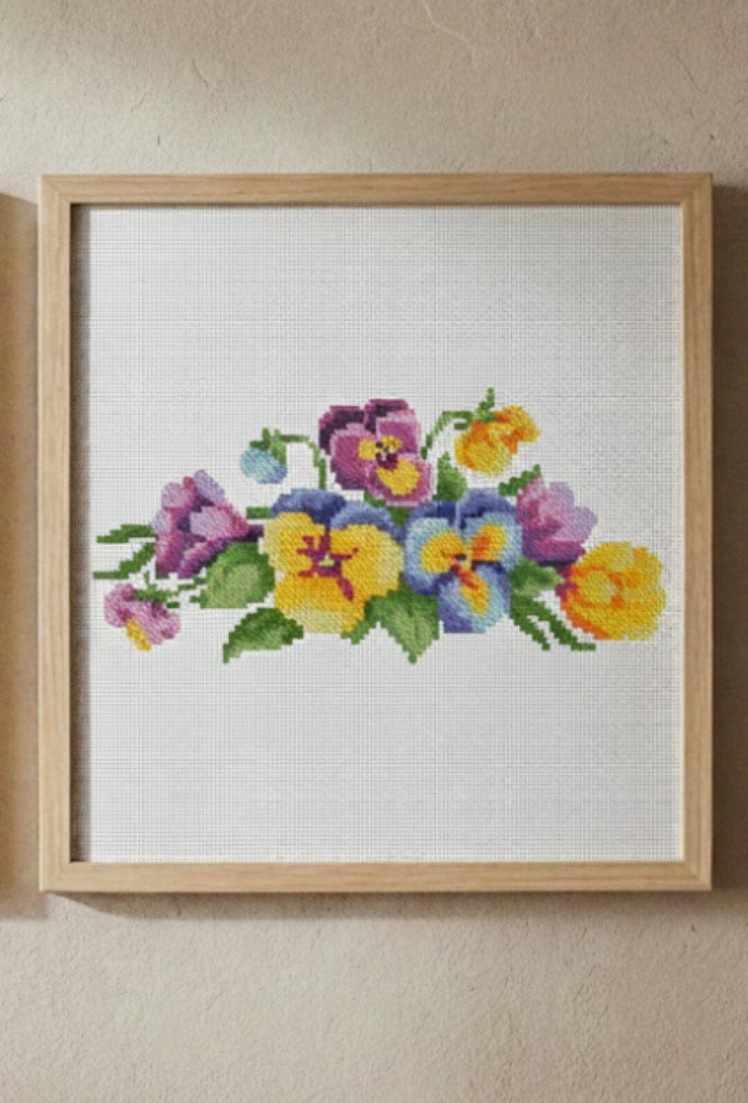 Pansies Cross Stitch Pattern – Floral DIY Embroidery (PDF, Pattern ...