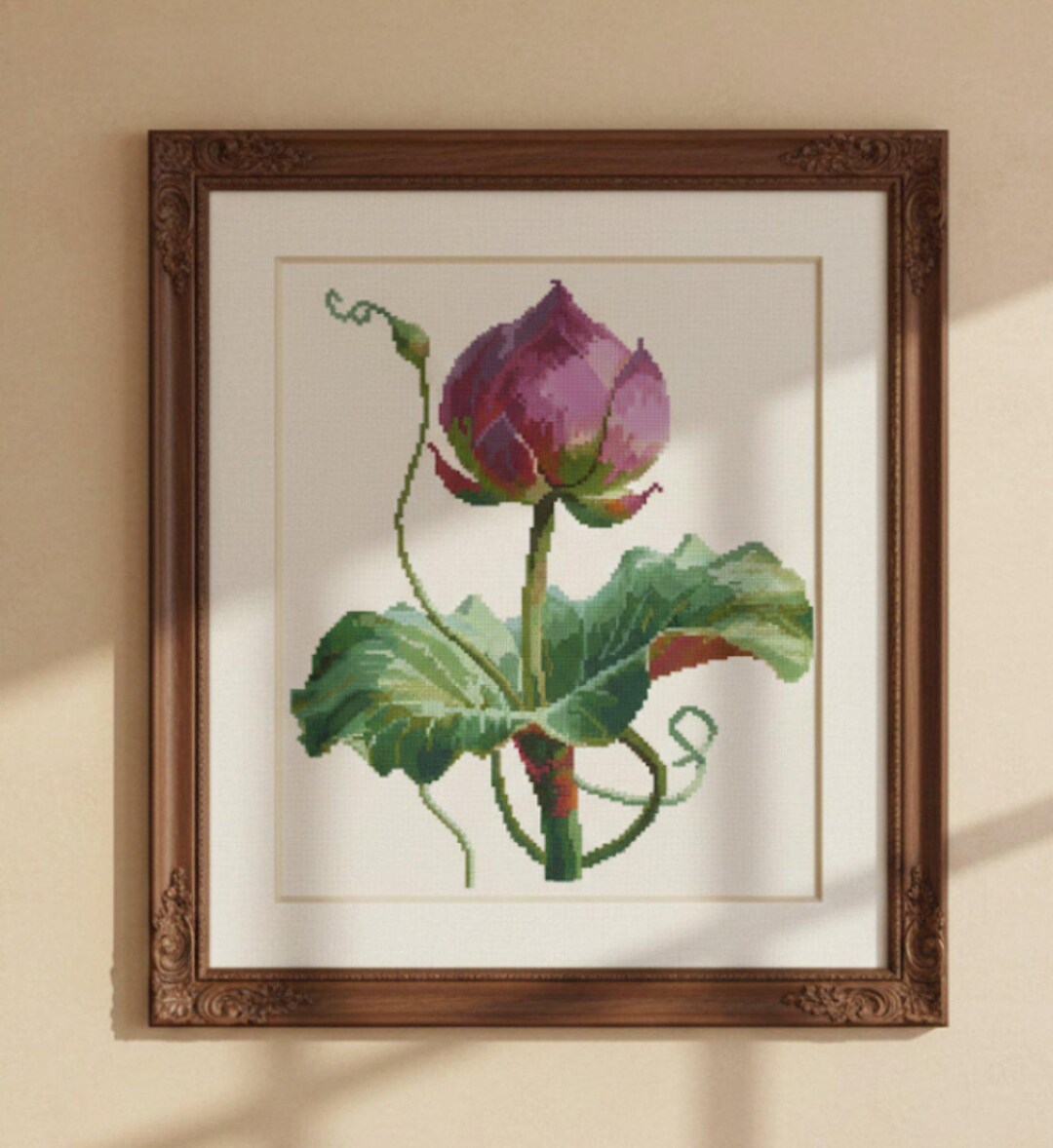 Lotus Flower Cross Stitch Pattern – Floral DIY (PDF, Pattern Keeper) - Etsy