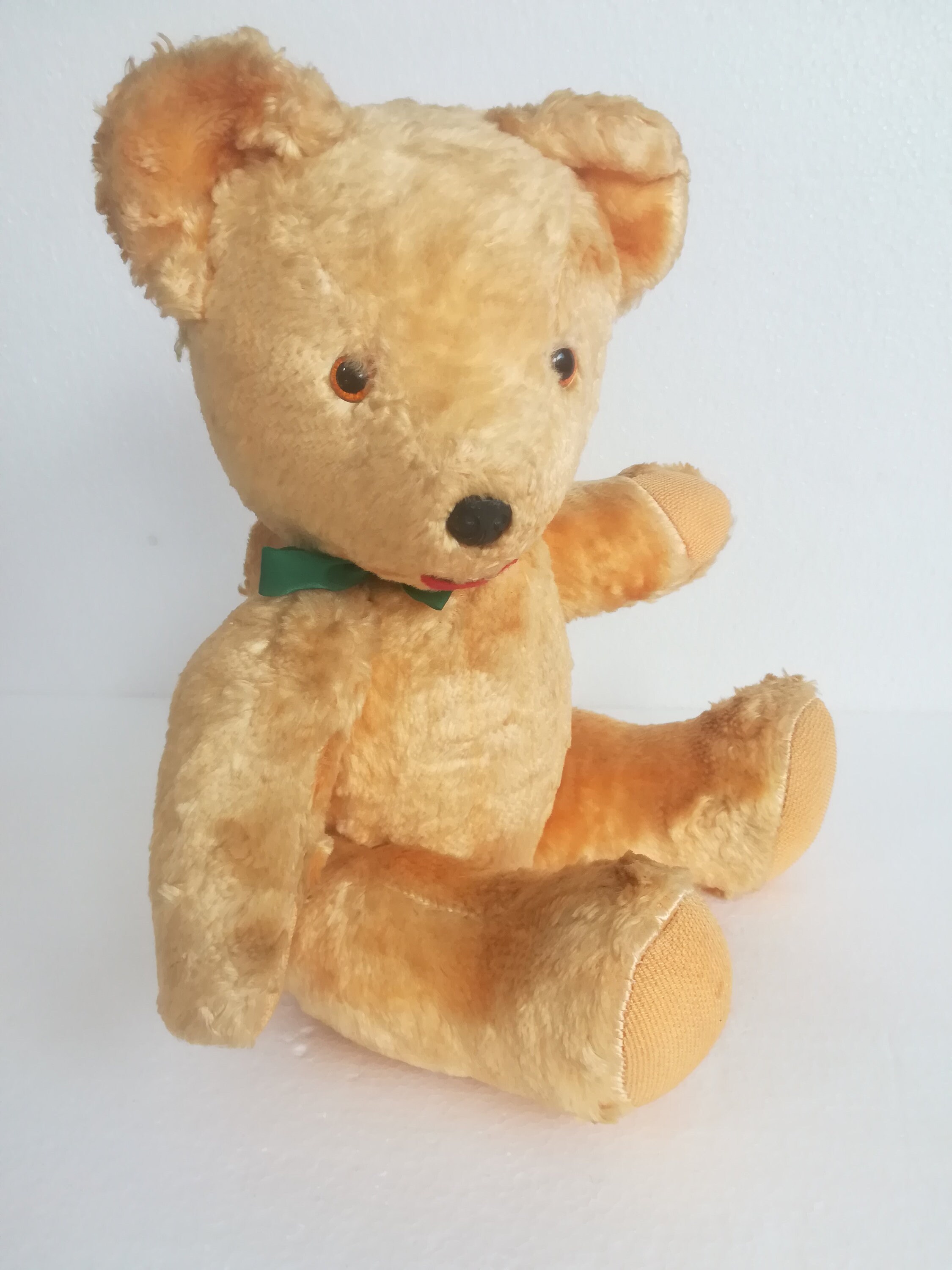 Vintage European Teddy Bear / Yellow Teddy Bear / Fully Jointed / 1960s ...