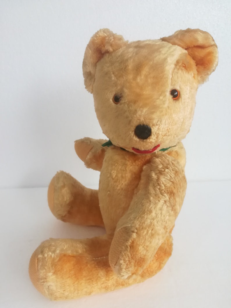 Vintage European Teddy Bear / Yellow Teddy Bear / Fully Jointed / 1960s ...