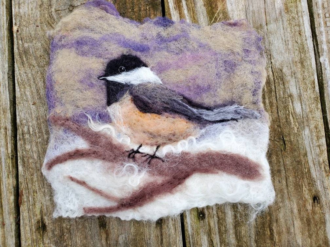 Chickadee Felted Wool Painting Kit, Wet Felting and Needle Felting Kits ...