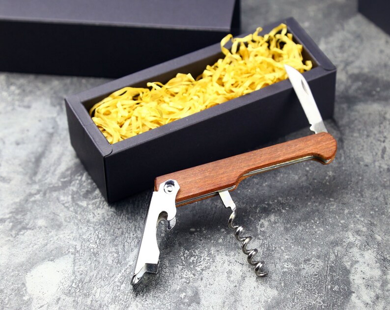 Personalized Wood Handle Corkscrew Opener Custom Red Wine - Etsy