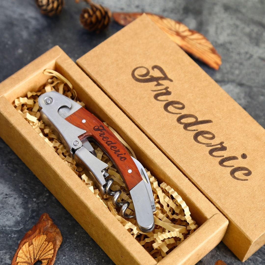 Personalized Stainless Steel Bottle Opener, Corkscrew Wine Opener ...