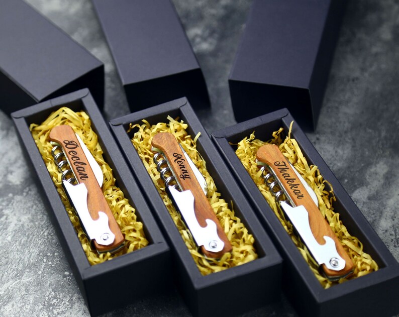 Personalized Wood Handle Corkscrew Opener Custom Red Wine - Etsy