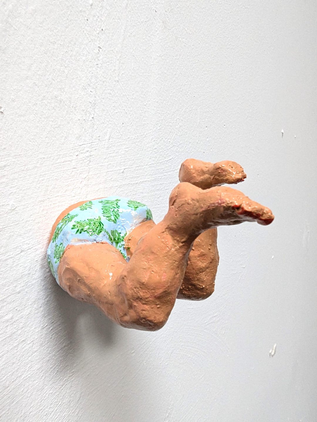 Wall Swimmer Made of Ceramic, Elegant Swimming Figurine, Polychrome ...
