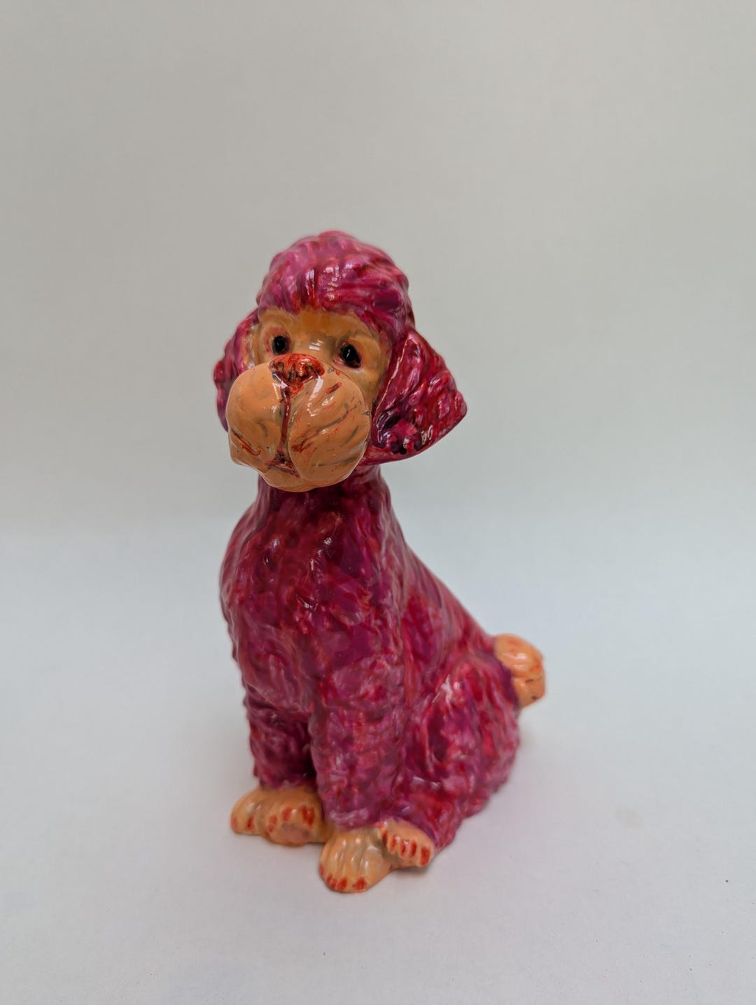 Charming Pink Poodle Statue | French Poodle Figurine - Dog Sculpture ...