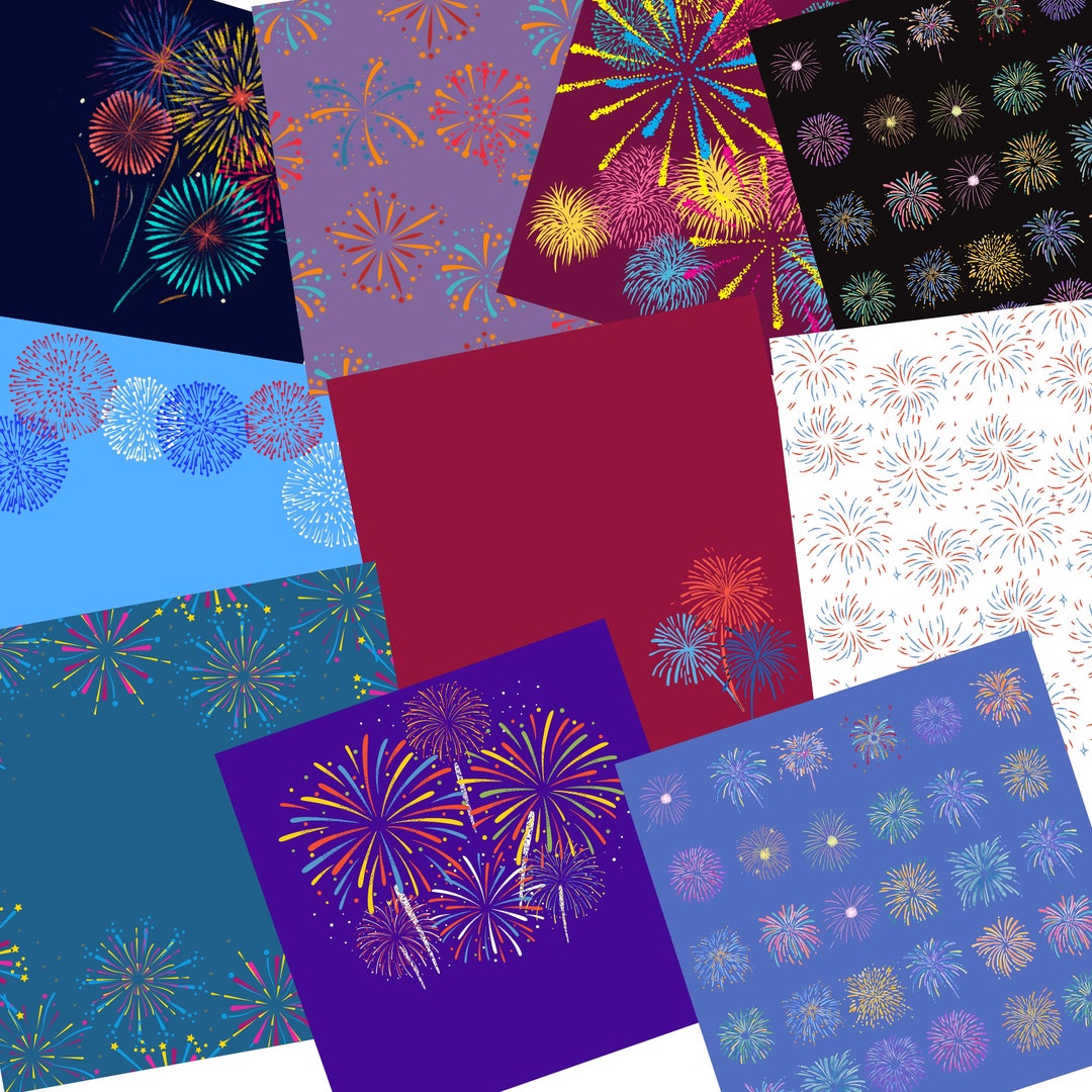 Digital Paper Fireworks - Etsy
