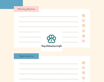 Self Care Goals, Planner Printable, Morning and Night Routine, Self ...