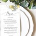 Lemon Printable Personalised Wedding Menu Card Template - Etsy