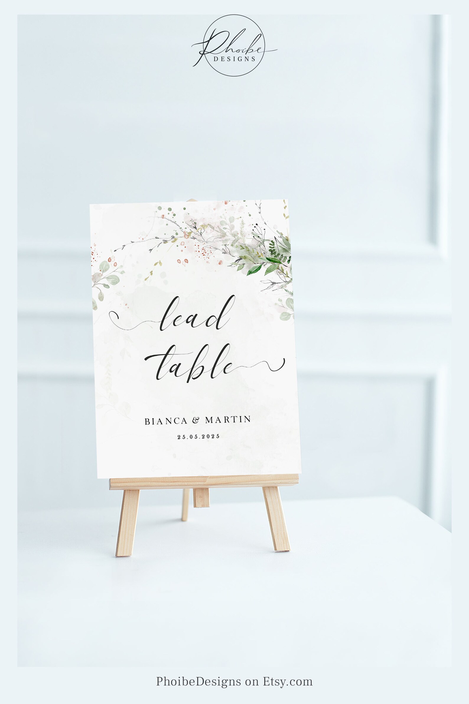 Table Number Sign Template, Editable & Printable Wedding Table Sign ...