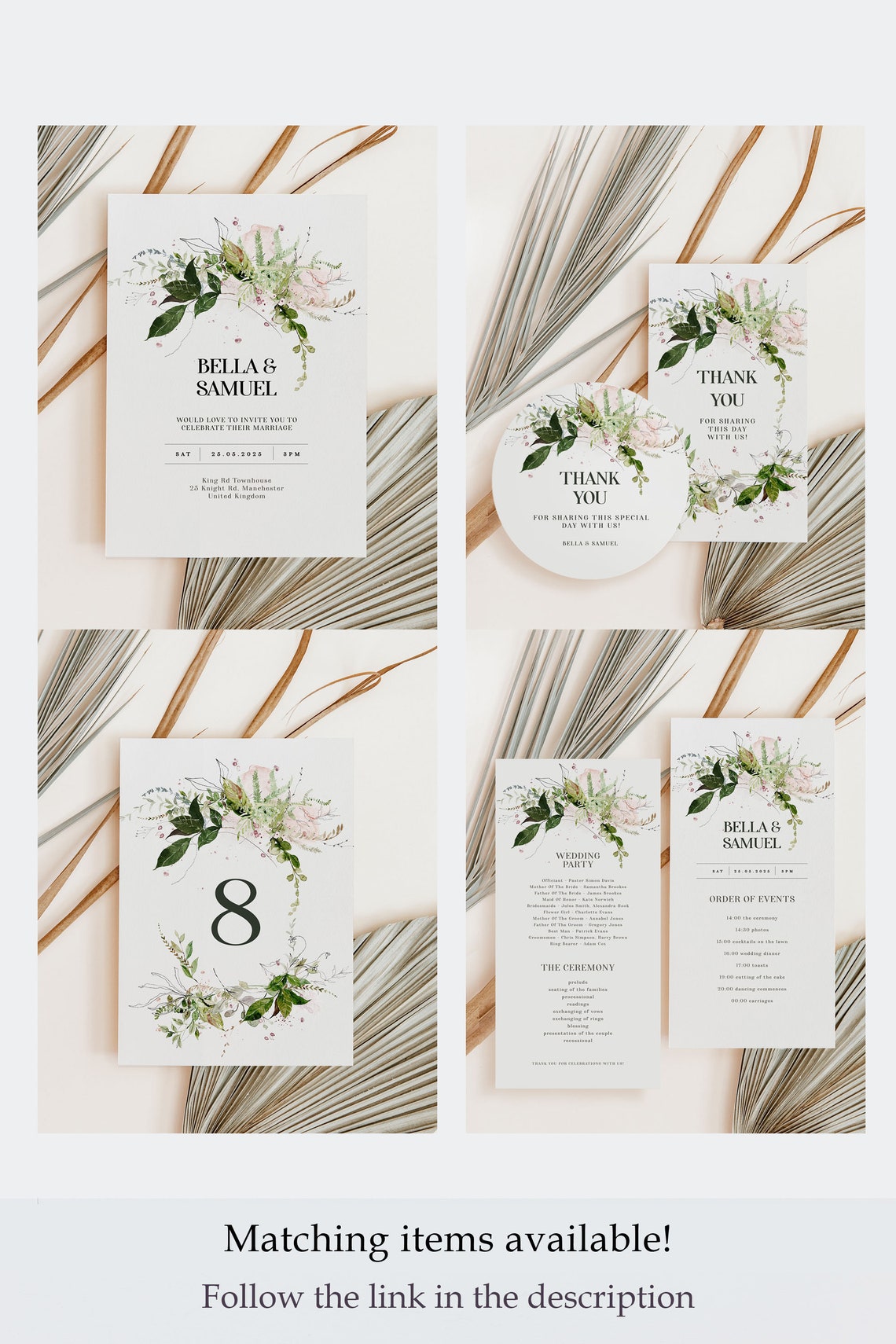 Wedding Menu Template Garden Theme Wedding Printable Menu - Etsy