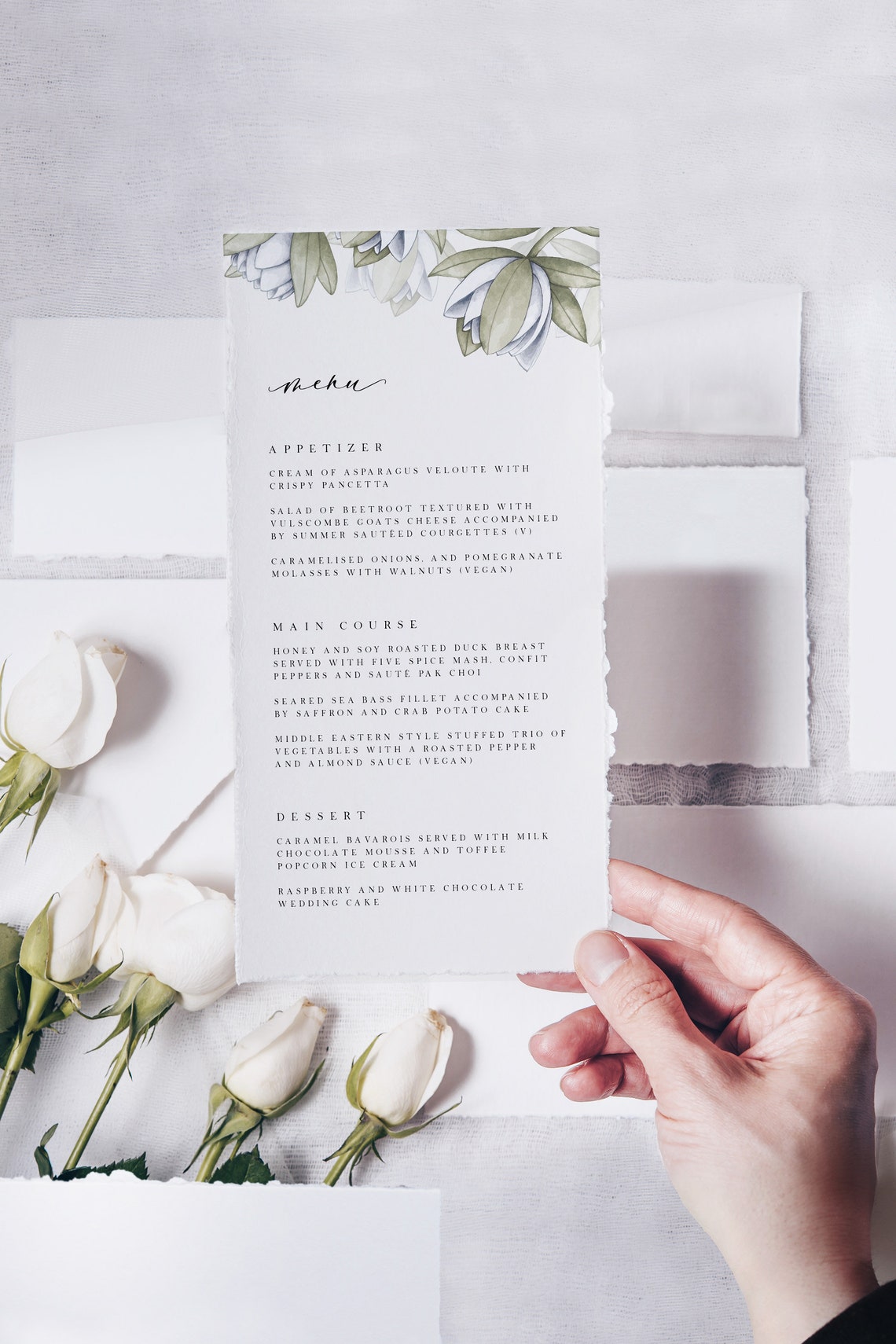 Water Lily Menu Template Printable Personalised Wedding Menu | Etsy