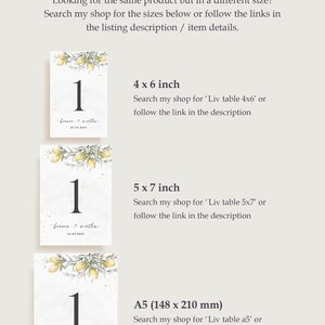 Lemon Table Number Sign Template, Editable & Printable Wedding Table ...
