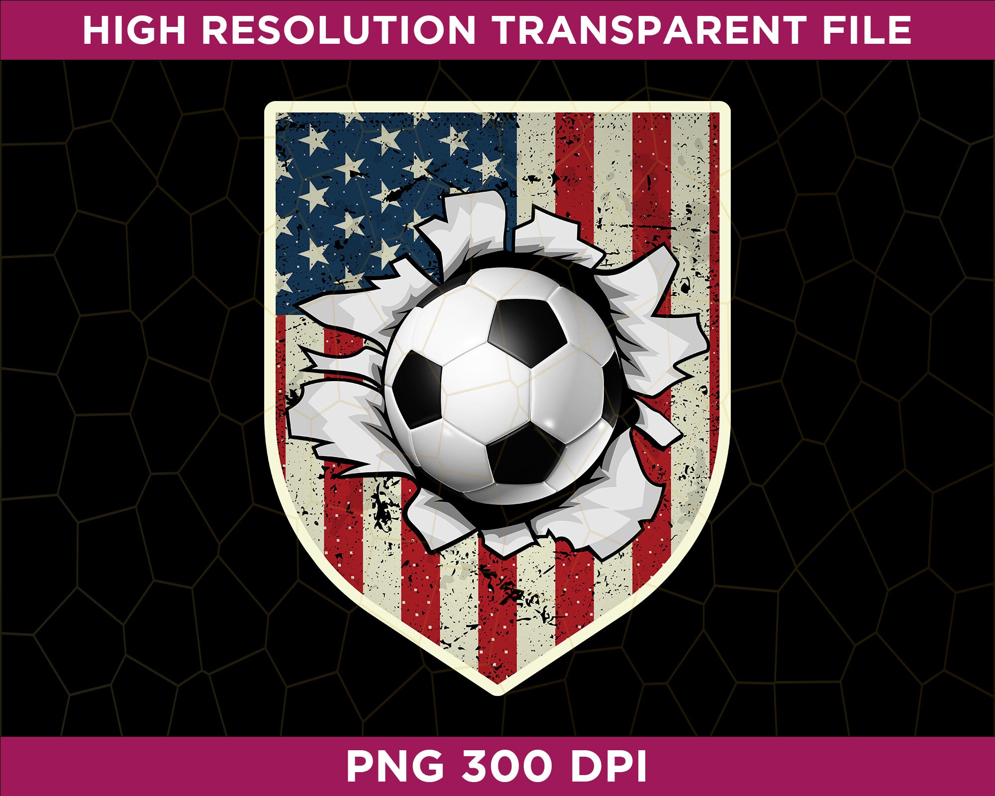USA Flag Soccer Ball Png - Etsy